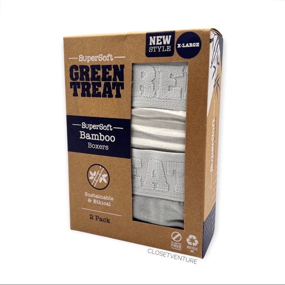 Green Treat | Underwear & Socks | Green Treat Supersoft Bamboo Boxers 2 Pack Mens Size Xlarge ...
